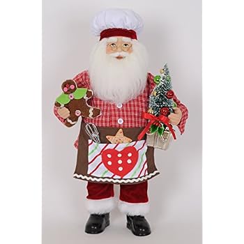Amazon.com: Kurt Adler Fabriche Christmas Chef Santa Figurine, 12-Inch ...
