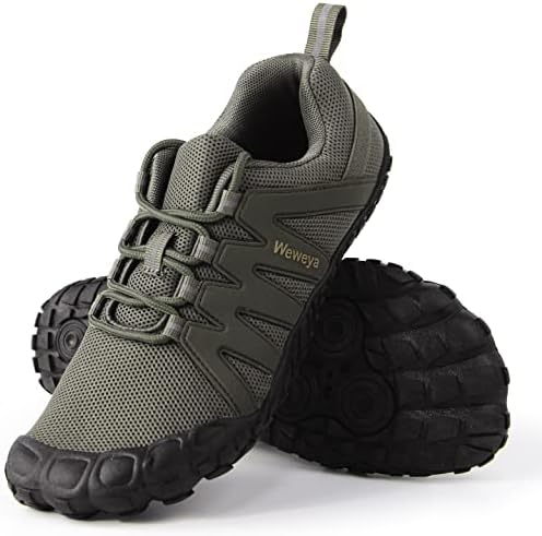 Weweya Barefoot Shoes Men Minimalist Running Cross Training Shoe, Army ...
