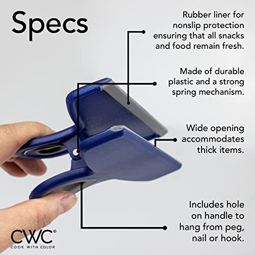 Cook with Color Set of 4 Large Heavy Duty Bag Clips- 5