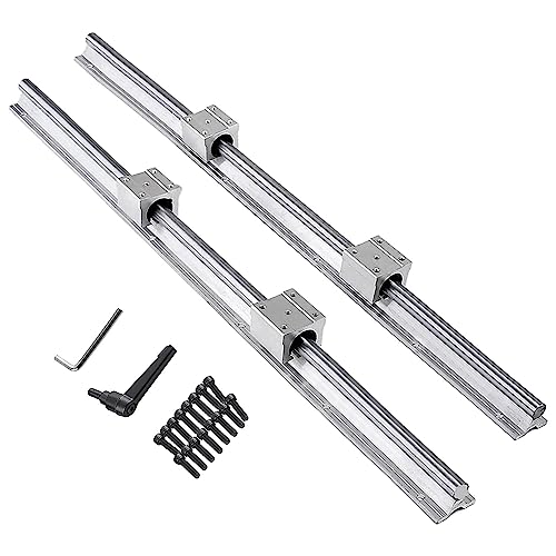 CNCCANEN SBR12 Linear Rail 1000mm SBR12 Linear Rails and Bearings 2Pcs SBR12-1000mm Linear Guide ...