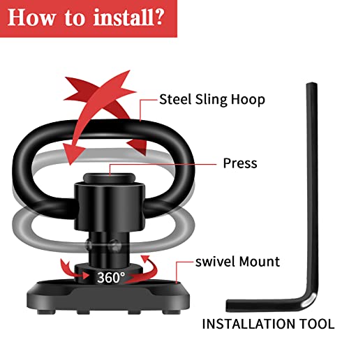 SGROW Rifle Sling Two Point Gun Slings with QD Sling Swivels, 2 Point ...