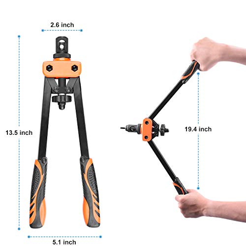 STARTO 14" Rivet Nut Tool, Hand Rivet Nut Setter Kit with 6pcs Metric ...