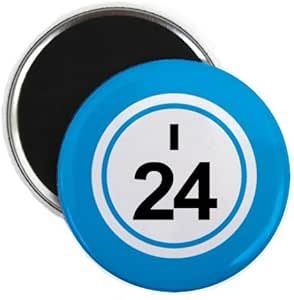 Amazon.com: Bingo Ball I24 TWENTY-FOUR Blue 2.25 inch Fridge Magnet ...
