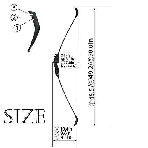 SinoArt Recurve Bow Adjustable Length 48.5"-50" Draw Weight