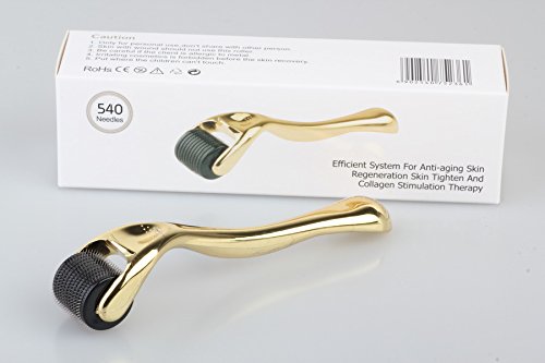 Buy Gold Derma Roller 0.5mm - 540 Microneedles with Comestic Grade ...