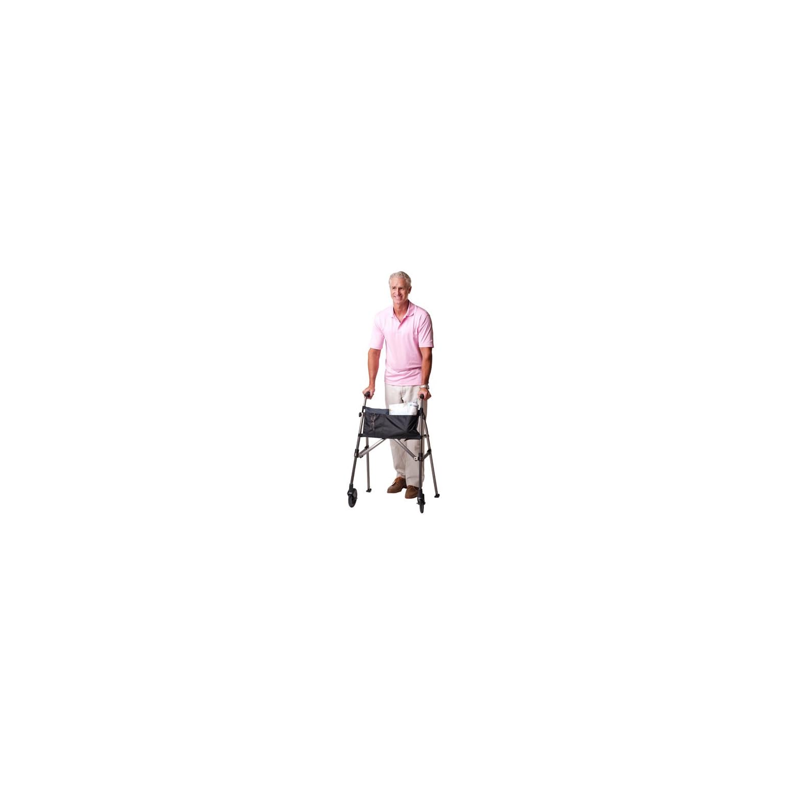 Standers Ez Fold N’ Go Height Adjustable Lightweight Travel Walker ...