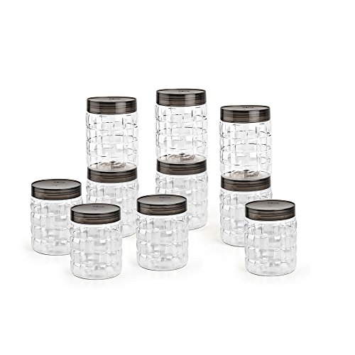 Buy CELLO Checkers Pet Plastic Airtight Container Set (10-Piece, 1200 ...