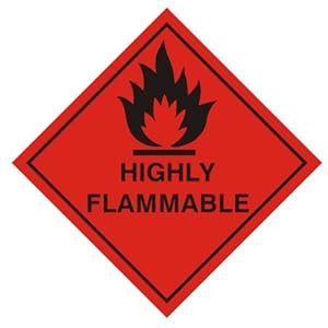 Hazard Sign - Highly Flammable Sticker (Diamond) 100x100mm: Amazon.co ...
