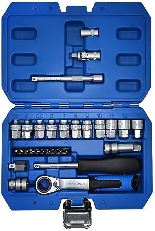 JEUCLEL 29PCS Pass Through Socket Set, 1/4 Inch Drive Impact Master ...