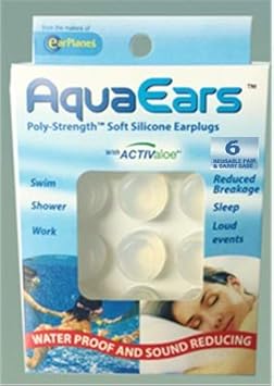 Buy AquaEars Adults 6 Pair Soft Silicone Ear Plugs, Aqua Ears, for ...