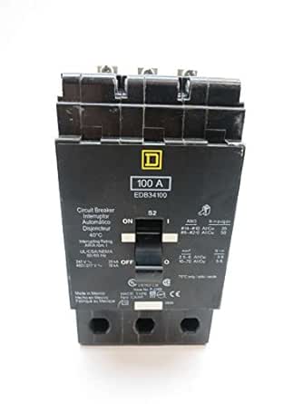 SQUARE D EDB34100 3P 100A AMP 480/277V-AC MOLDED CASE CIRCUIT BREAKER ...