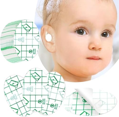Amuer 60 Pcs Baby Waterproof Ear Stickers,Disposable Baby Waterproof ...