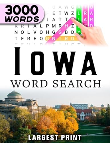 Iowa State Word Search Book: Word Find Book For Adults, Seniors And ...