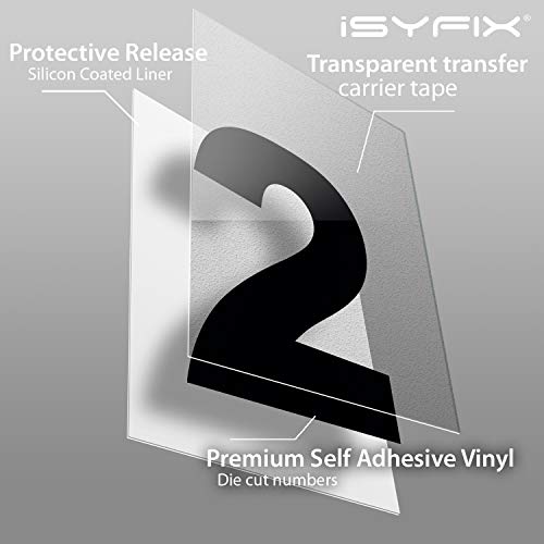 Black Vinyl Number 2 (Two) Stickers – 6 Pack 4-Inch Self Adhesive ...