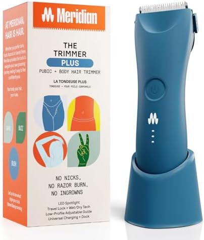 MERIDIAN Trimmer Plus Body Hair Manscaping, Adjustable Guard, USB C ...