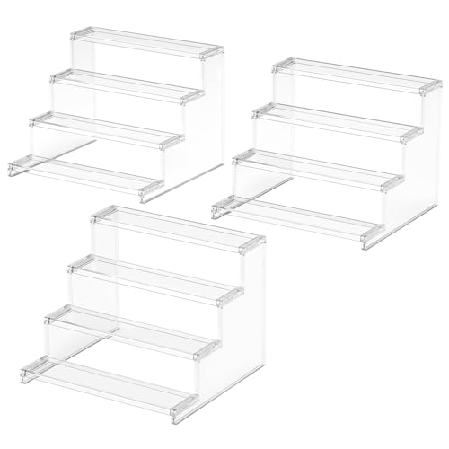 Lifewit 4 Tier Clear Display Risers Stand, Plastic Risers for Display ...