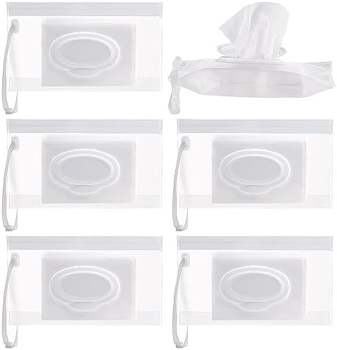 6 Pcs Baby Wipes Dispenser Reusable Wipes Pouch, Baby Wipe Holder ...