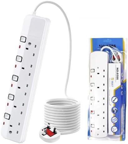 Fah Home 2M Power Strip Extension Cord – 6 Widely Outlets, Dorm Room ...
