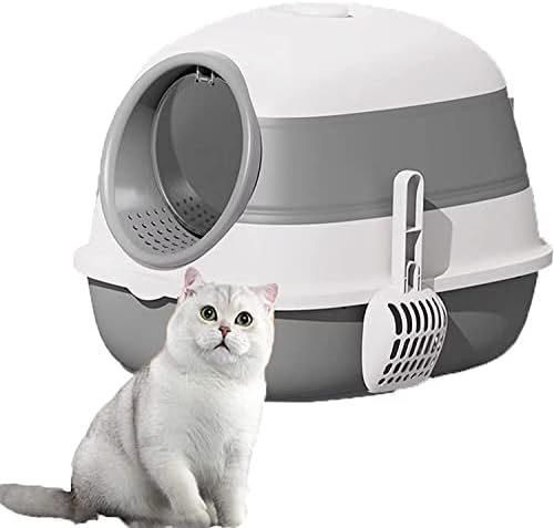 COCLUX Large Cat Litter Box With Lid, Foldable and Portable, Splash ...