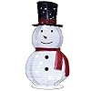 ATDAWN 3ft Pre-Lit Light Up Snowman with Black Top Hat, Christmas ...