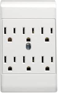 Leviton L02-49686-00W 6 Outlet Adapter Grounded White - Electric Plugs ...