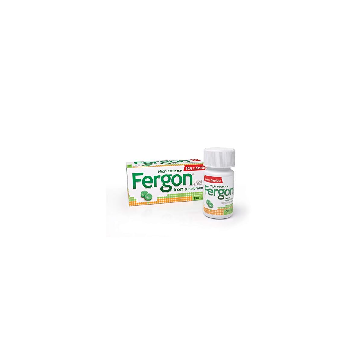 Fergon High Potency Iron Highly Soluble & Easily Digested, 27 mg Iron ...