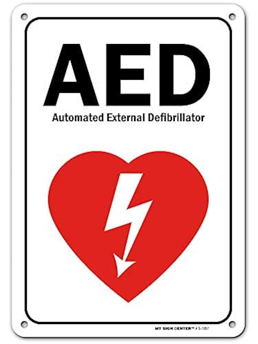 AED Sign Automated External Defibrillator AED Wall Sign, 7" x 10 ...