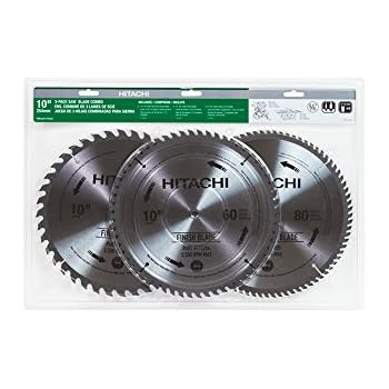 Hitachi 115166 Finish and Combination Miter/Table Saw Blade Set, 10 ...