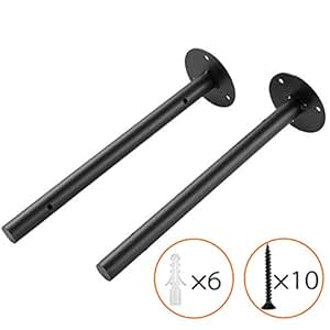 Amazon.com: Heavy Duty Floating Pipe Shelf Brackets - 12" Blind Metal ...