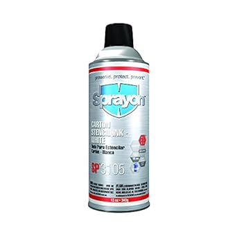 Amazon.com: Sprayon S03105000 SP3105 Carton Stencil Ink Aerosol, White ...