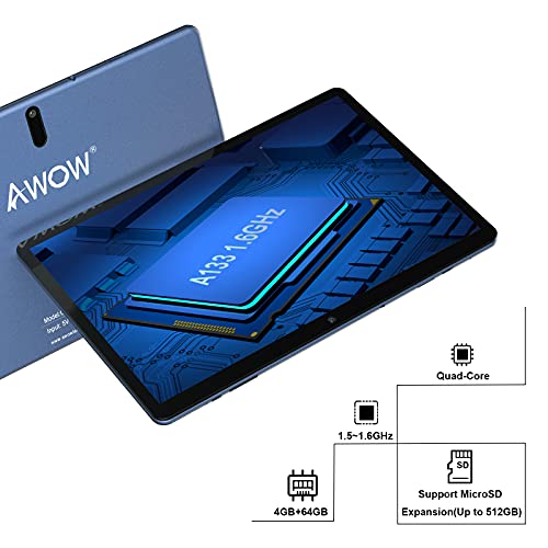 AWOW 10.1 Inch Android 11 Tablet, 64GB ROM Tablets with 6000mAh, FHD ...
