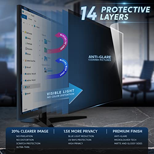 23-24 Inch Acrylic Removable Monitor Privacy Screen - LCD Blackout ...