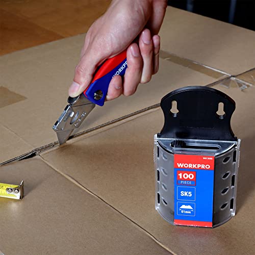 Workpro Utility Knife Blades Sk5 Steel 100-Pack With Dispenser at Clarence Mccarthy blog