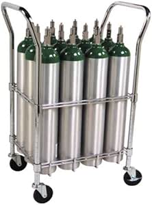 Amazon.com: Oxygen Tank Cart with Heavy Duty casters and Brakes - Holds ...