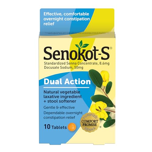 Senokot-S Dual Action Natural Vegetable Laxative Ingredient Plus Stool ...