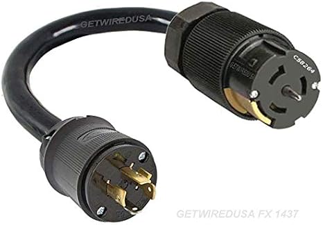 L14-20P Male 4-Pin Twist-Lock Plug To CS8264-R Industrial Grade Twist ...