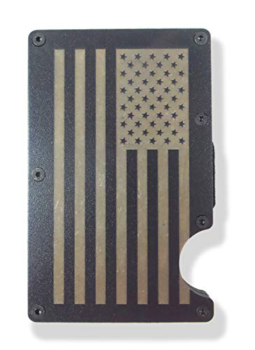 American Flag Engraved Metal RFID Blocking Tactical Minimalist - Want ...