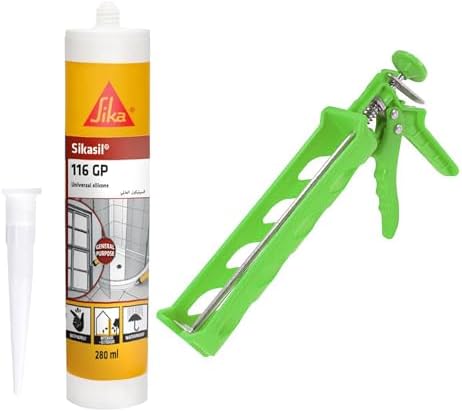 Sika Sikasil 116-GP Silicon sealant and Gun - Universal Silicone, 280 Ml- General Purpose ...
