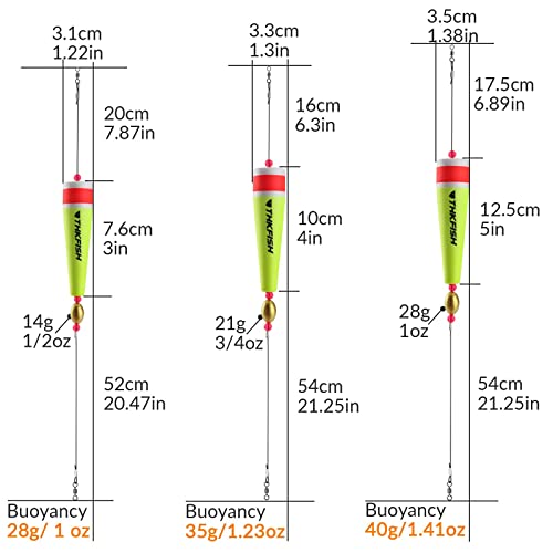 THKFISH Fishing Bobbers Fishing Floats Weighted Bobbers for Fishing ...