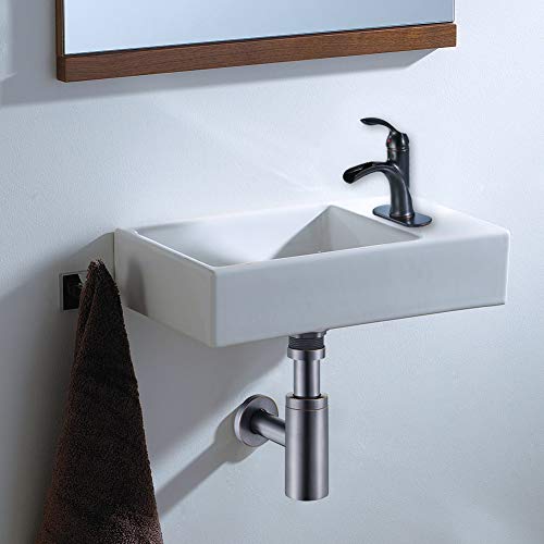 ROVOGO Brass Round Bottle P-Trap with Pop-up Sink Drain, Basin Sink ...