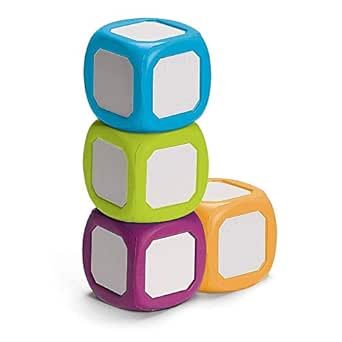 Amazon.com: hand2mind Plastic Small Write-On/Wipe-Off Dice for Kids ...