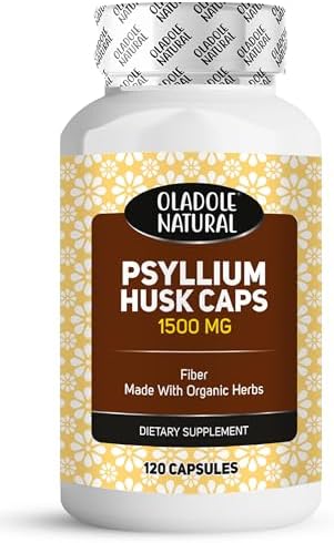 Oladole Natural Psyllium Husk 1000 mg Made with Organic Herbs 120 ...
