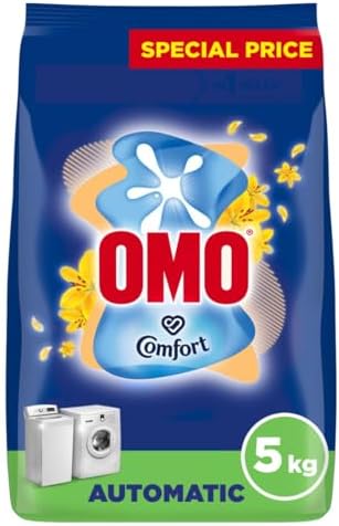 OMO Automatic Laundry Detergent Powder, Touch of Comfort, 100% stain removal in 1 wash*, 5 Kg ...