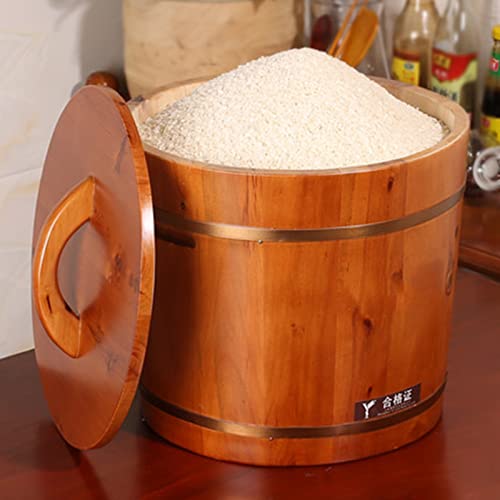 Cedar Wood Rice Dispenser 22/55/110Lbs Rice Storage Containers With Lid ...