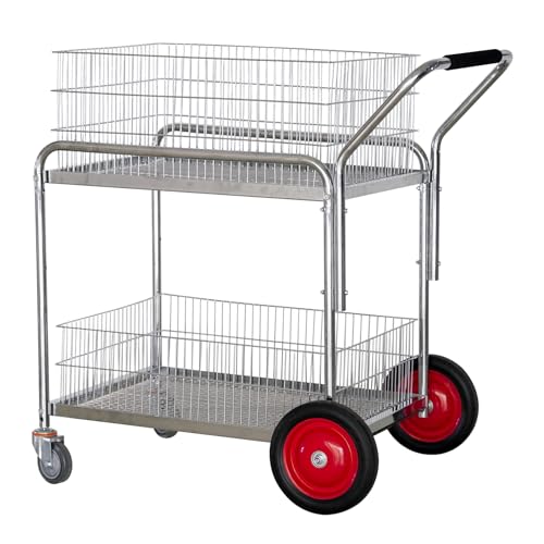 Hymula Chrome Heavy Duty Rolling Utility Cart Mail/Office File Cart ...
