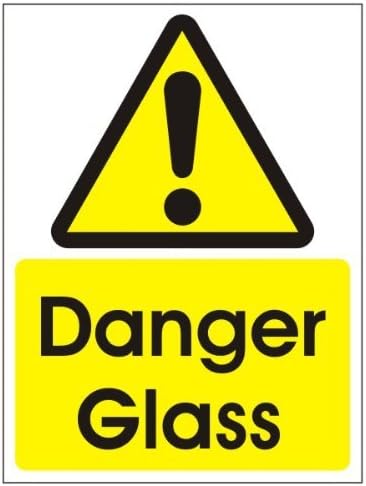 Danger Glass Sign 150mm x 200mm – Rigid Plastic – BigaMart