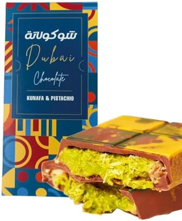 Le Damas Chocolate Dubai: chocolate bar with pistachio cream and kunafa ...