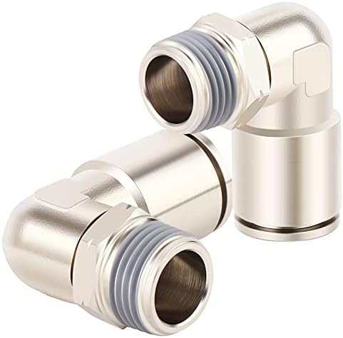 TAILONZ PNEUMATIC Elbow 1/4 Inch Tube OD x 1/4 Inch NPT Thread Push to Connect Fittings Copper ...