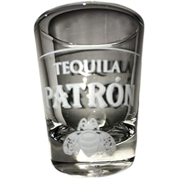 Amazon.com | Patron Tequila 1.3 Ounce Shot Glass With Logo (2 Pack ...
