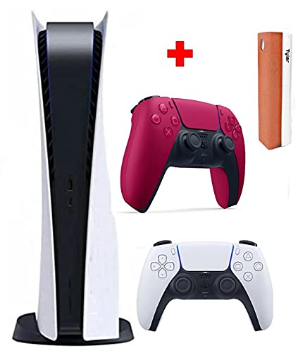 PS5 Playstation 5 Digital Edition Console W/Extra Cosmic Red Dualsense ...